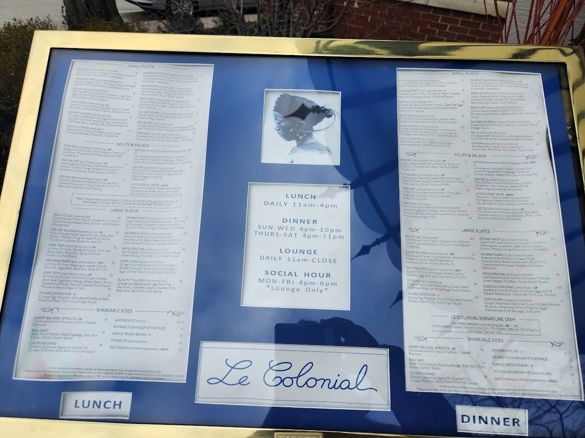 Menu at Le Colonial Lake Forest restaurant, Lake Forest