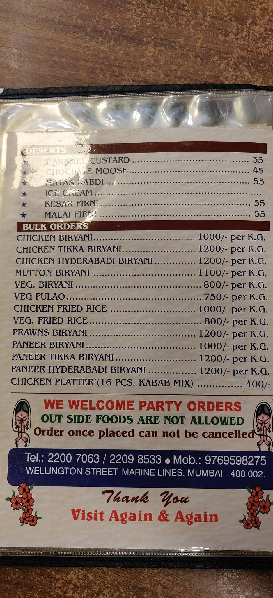 Menu at Liberty Lunch Home, Mumbai, Shop No 5 and 6