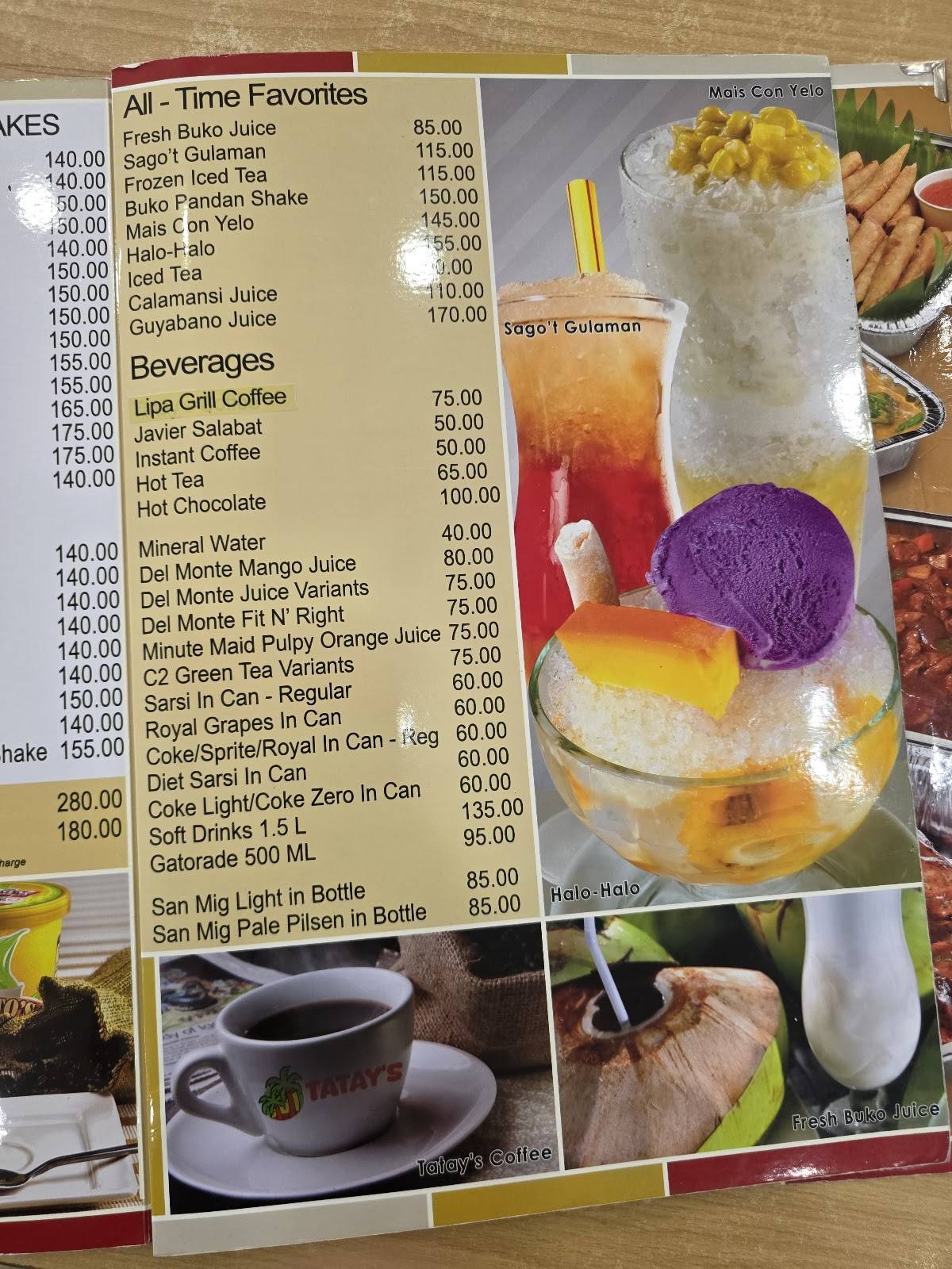 Menu at Lipa Grill restaurant, Lipa