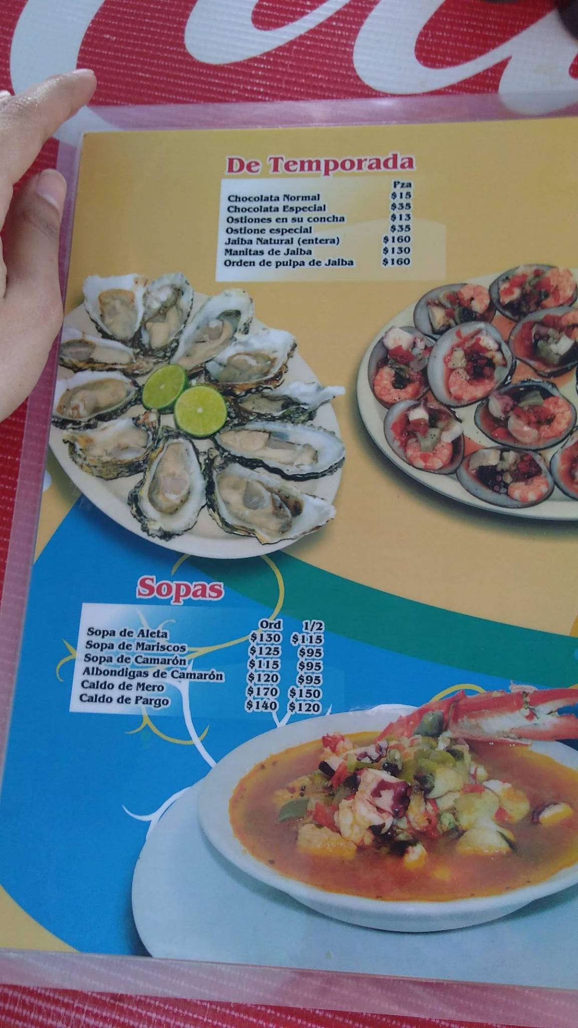 Carta del restaurante Los Callos, Los Mochis