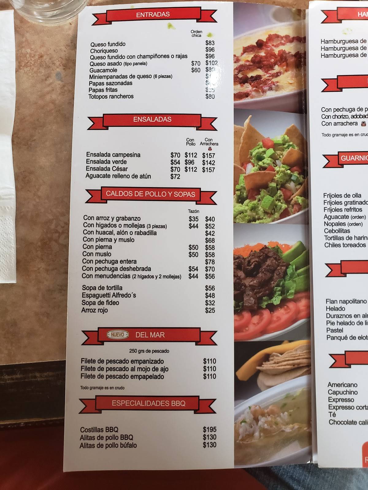 Carta del restaurante Los Rancheros Del Sur, Toluca del Lerdo ...