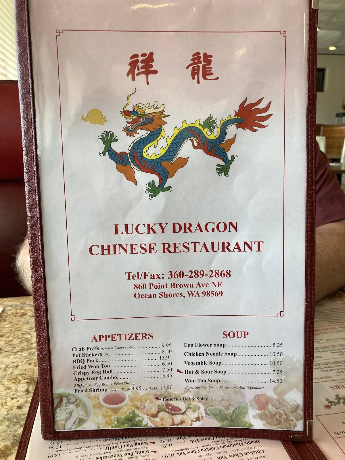 Menu at Lucky Dragon Restaurant, Ocean Shores