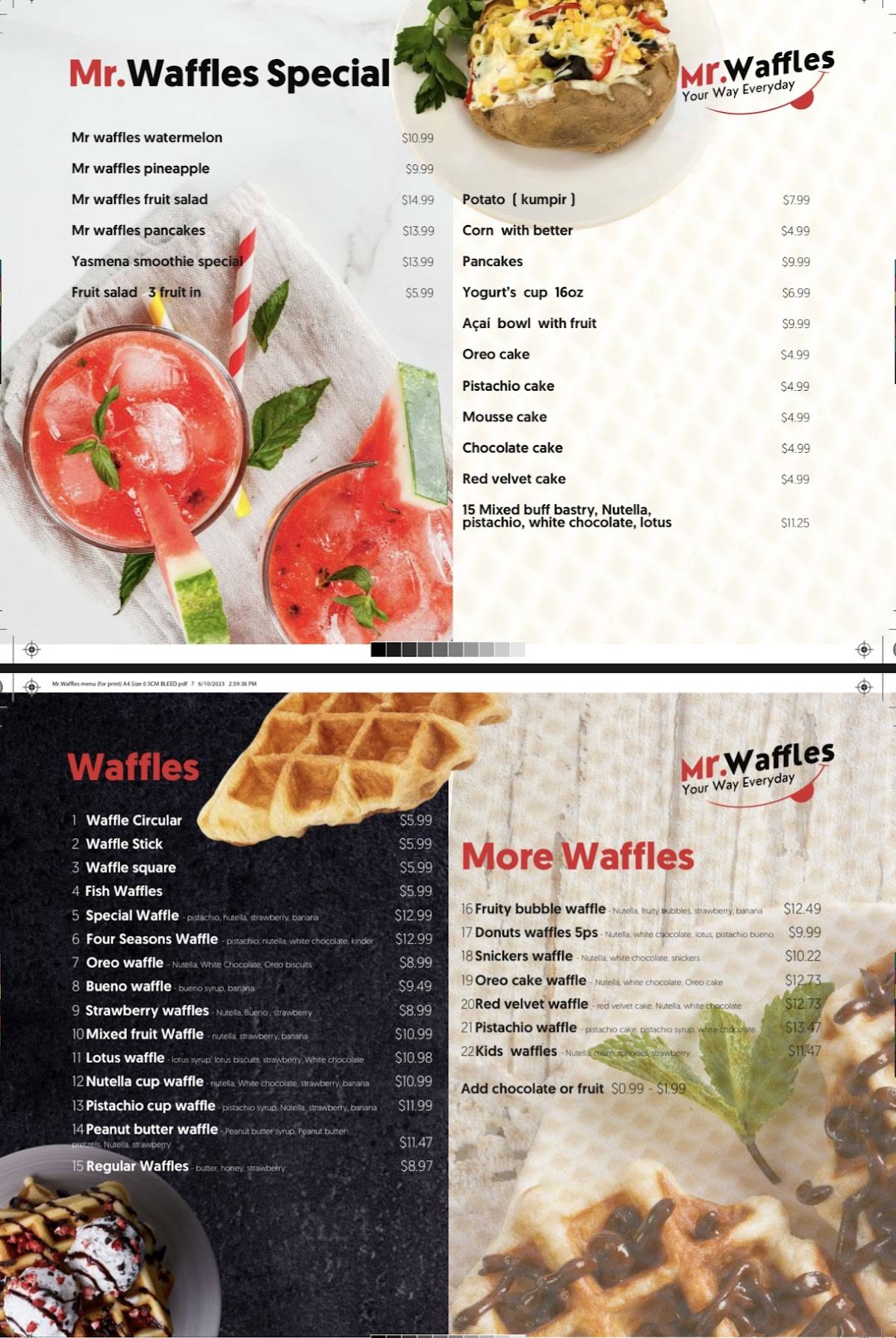 Menu at MR WAFFLES Paterson desserts, Paterson