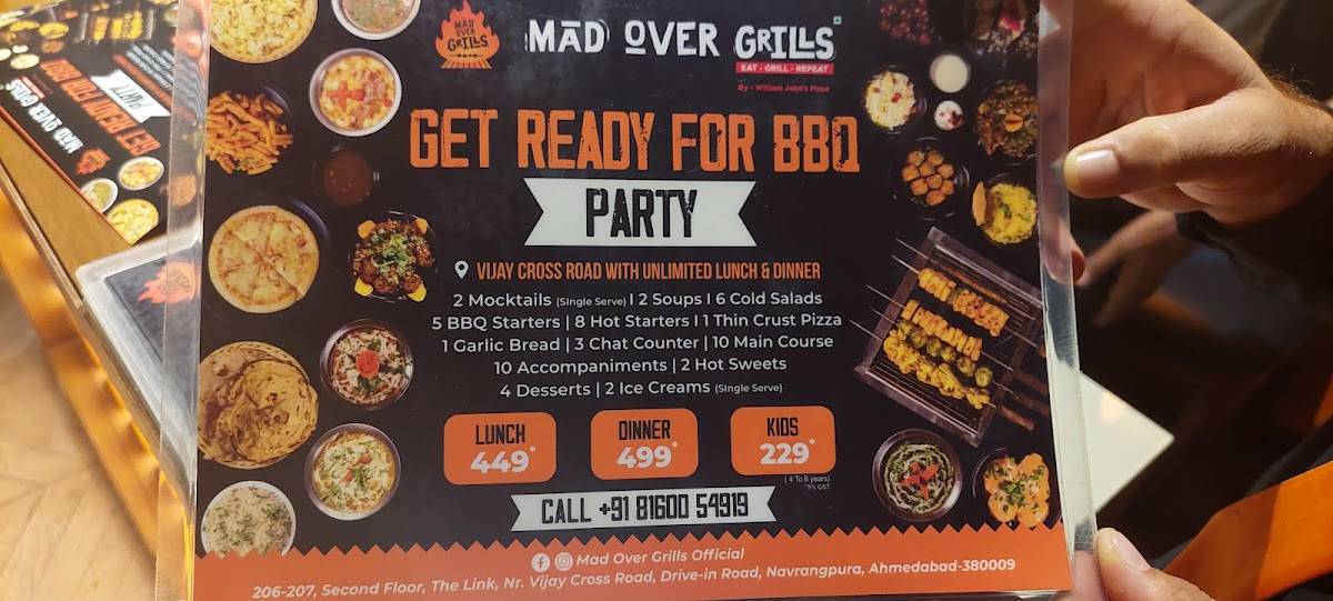 Menu at Mad Over Grills(Vijay Cross Road), Ahmedabad