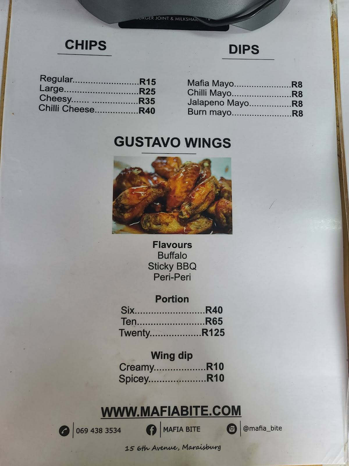 Menu at Mafia Bite - Maraisburg restaurant, Randburg