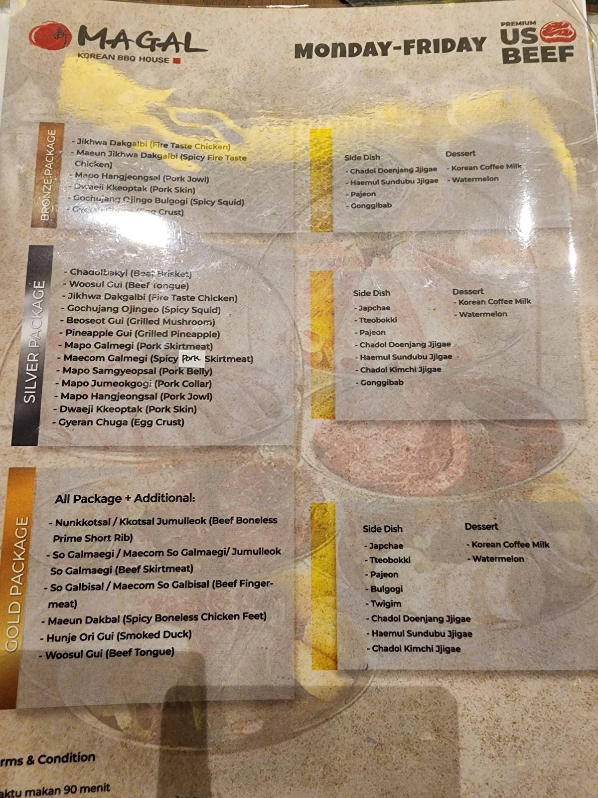Carta de Magal Authentic Korean Restaurant Batam, Batam