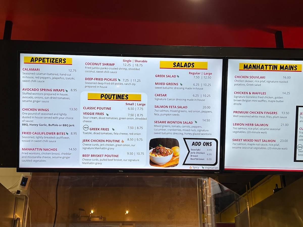 Menu at Manhattin Kitchen & Eatery restaurant, Whitby