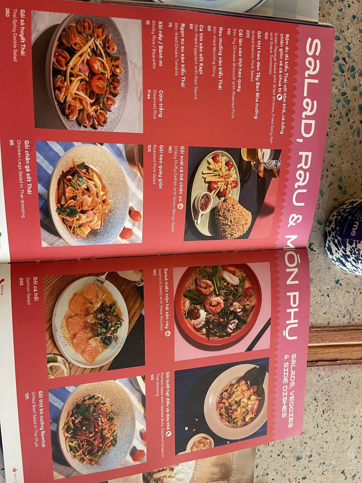 Menu at Me Me Bistro restaurant, Hanoi