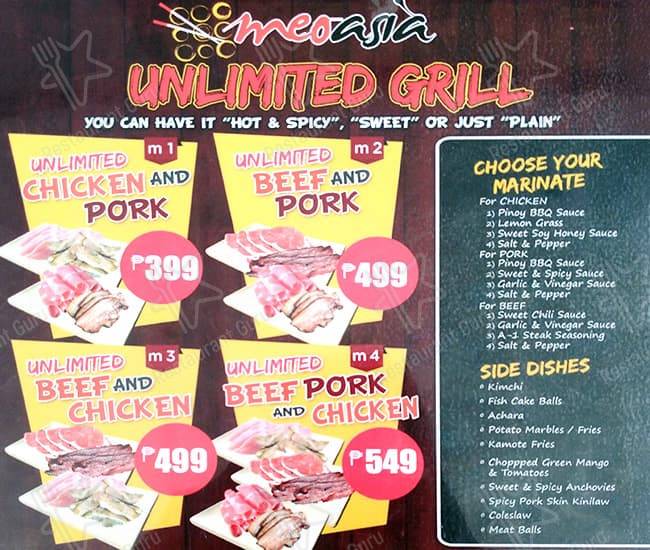 Menu at MeoAsia: Flavors of Asia restaurant, Antipolo