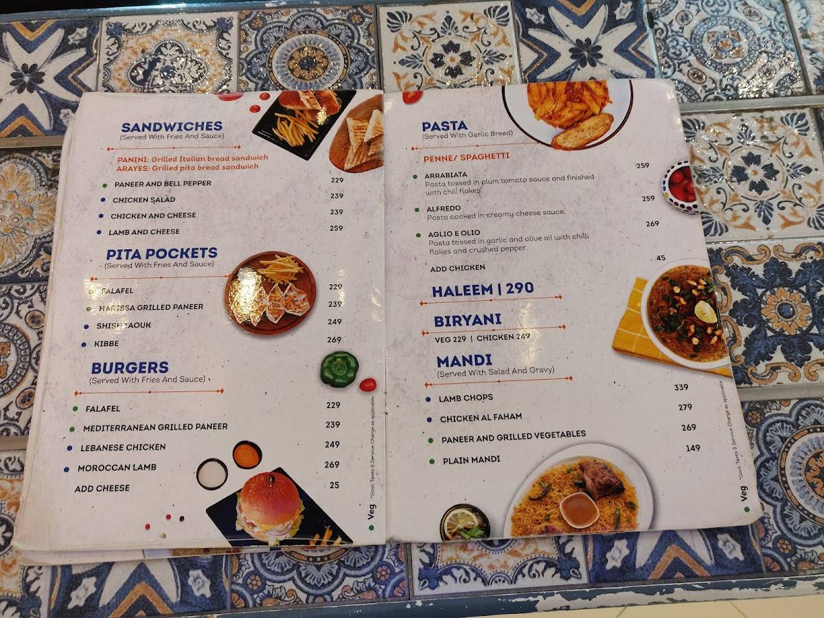 Menu at Mezze Bar, Hyderabad
