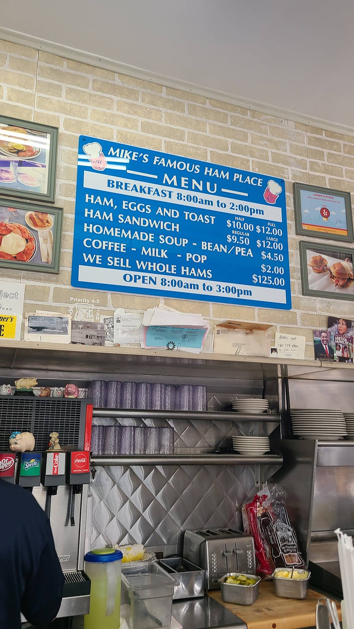 Menu at Mike's Famous Ham Place restaurant, Detroit