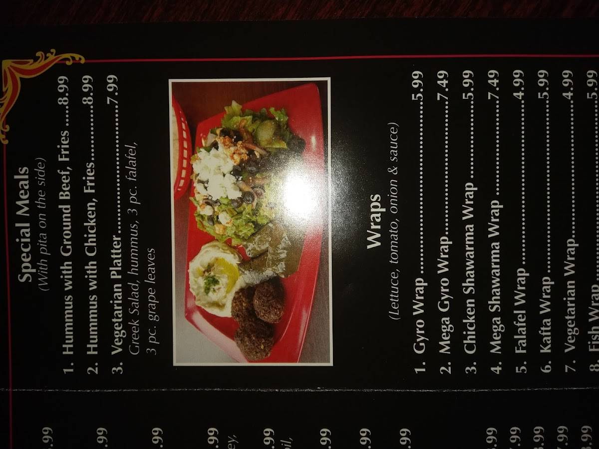 Menu at Milya Cafe, Blue Ash