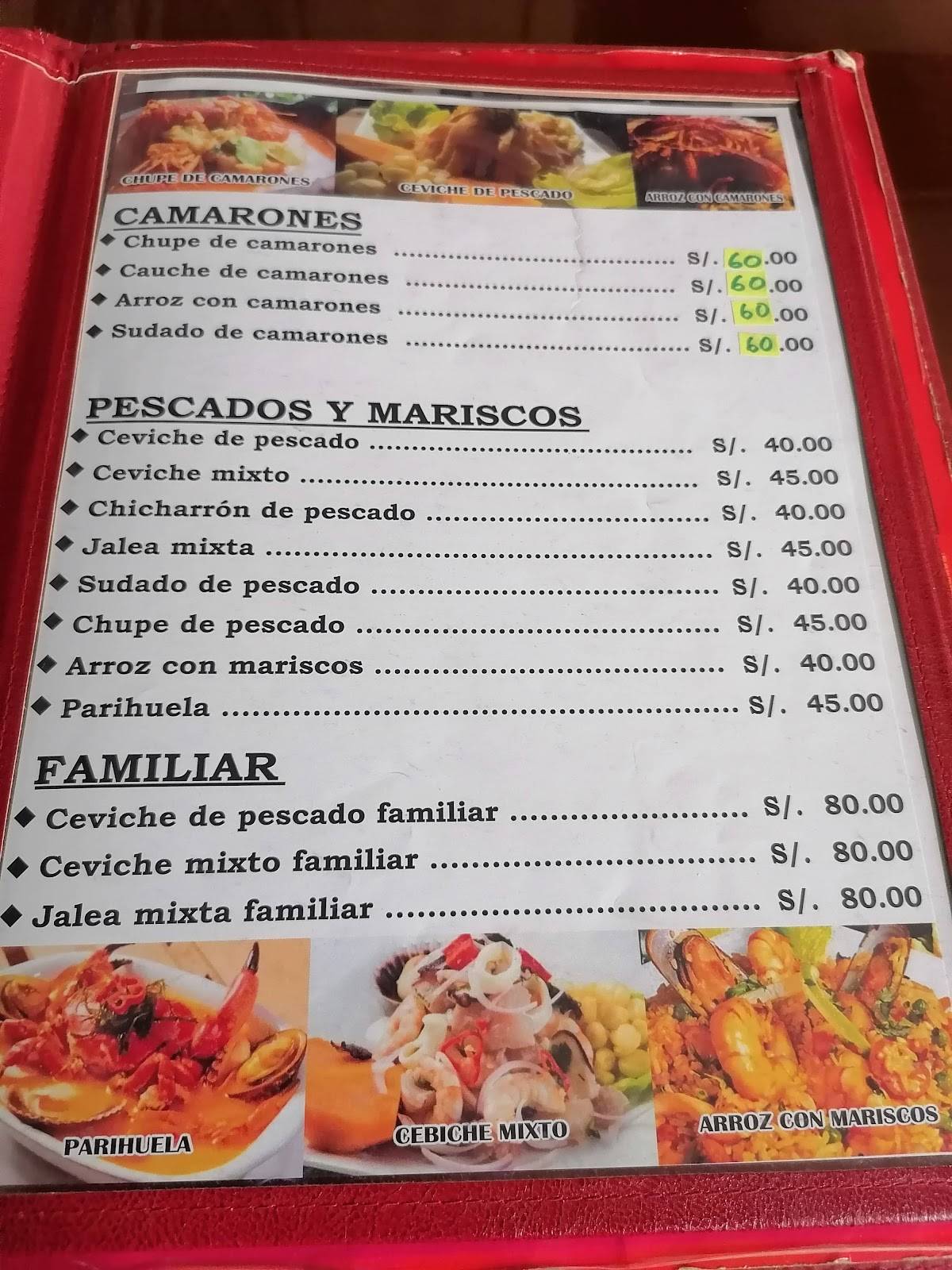 Carta del restaurante Picanteria Arequipeña El Misti del Oro, Rimac