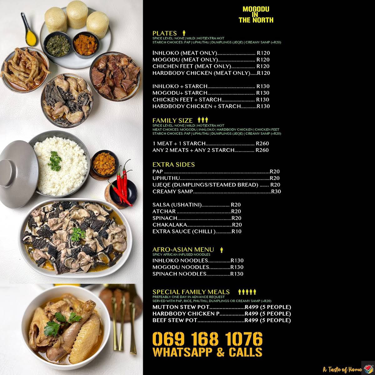 Menu at Mogodu In The North restaurant, Randburg