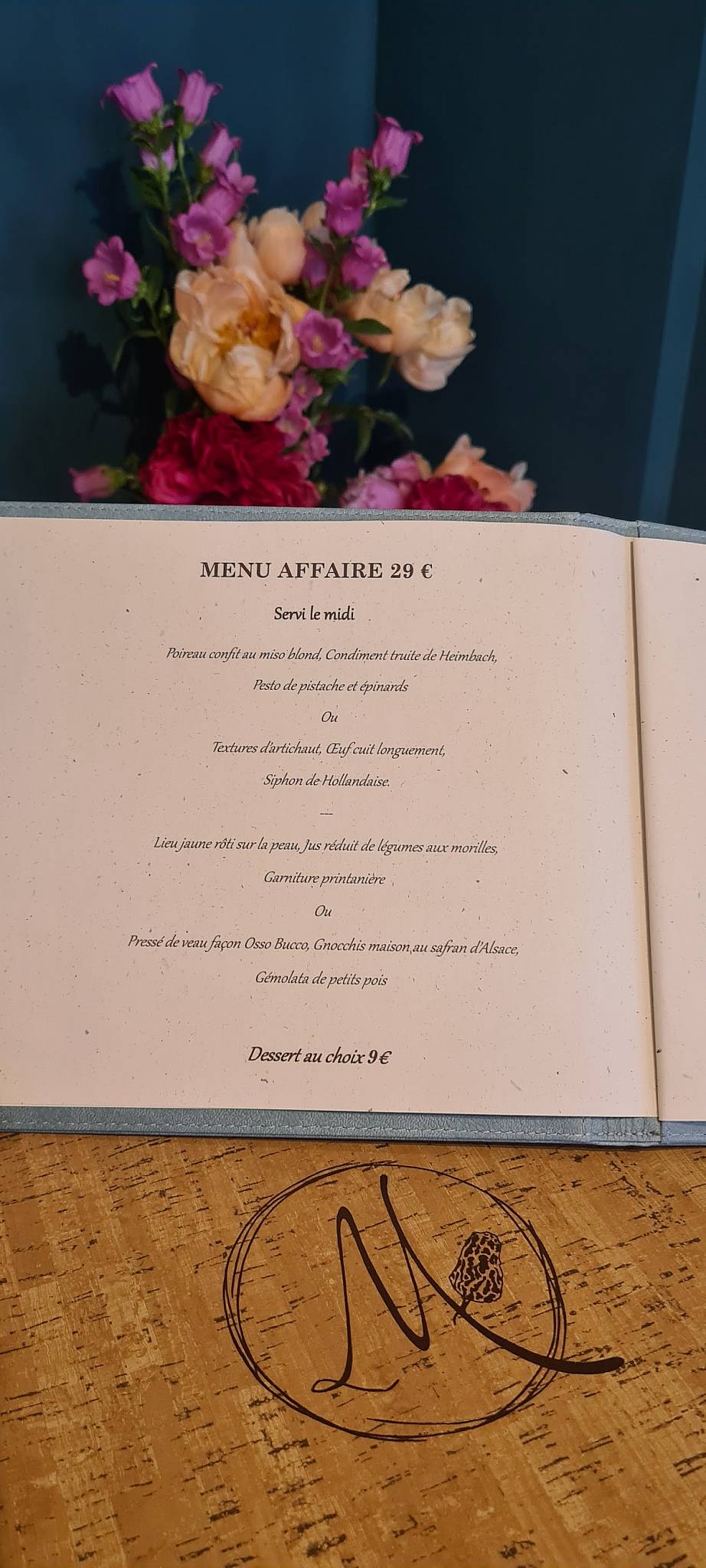 Menu au Restaurant Morillon, Saverne