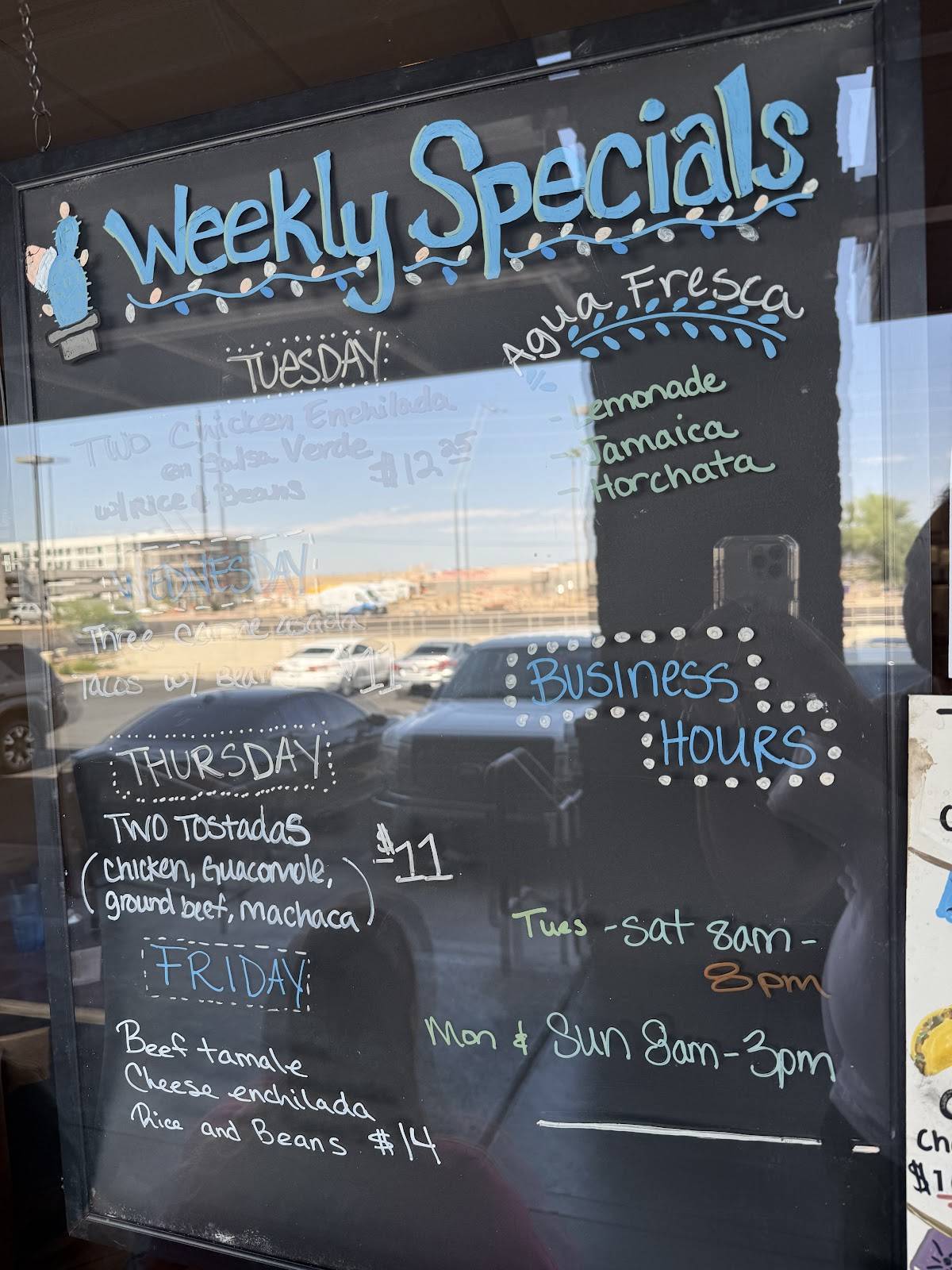 Carta de Mosaic Cafe Dos, Tucson, N La Cholla Blvd # 108