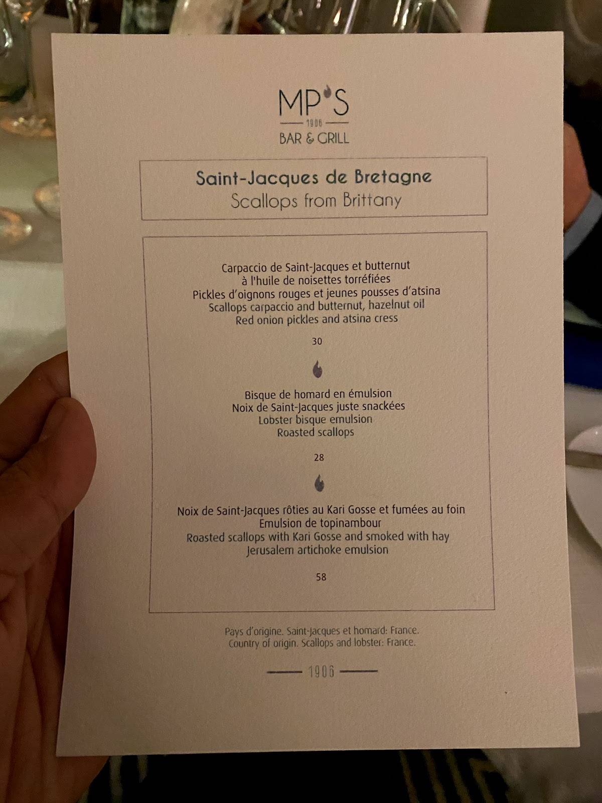 Menu at Mp'S Bar & Grill, Montreux, Av. Claude-Nobs 2