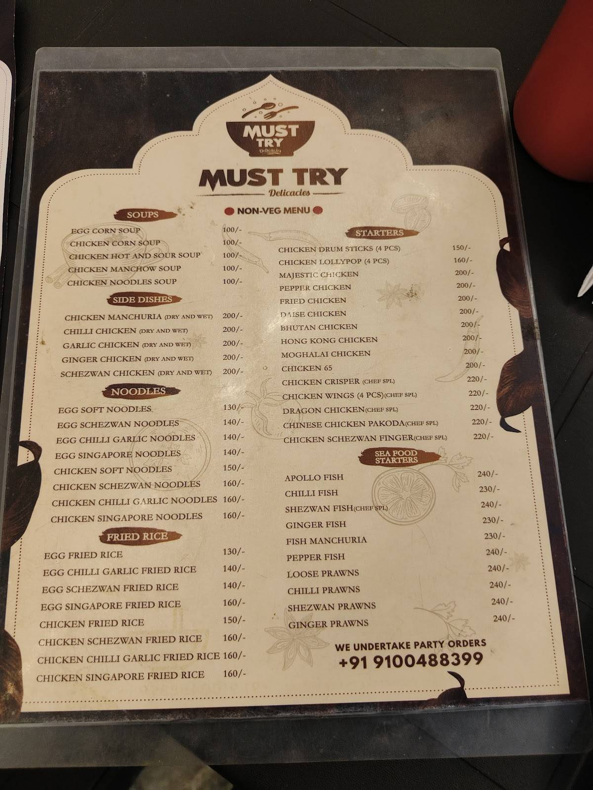 Menu at Must Try Delicacies, Hyderabad, Plot No.416
