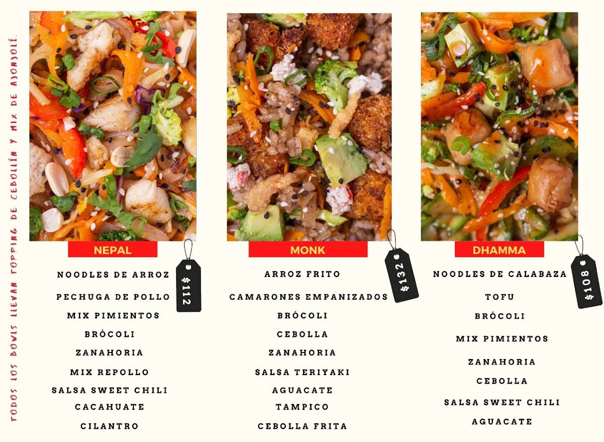 Carta del restaurante Nooda Obispado, Monterrey