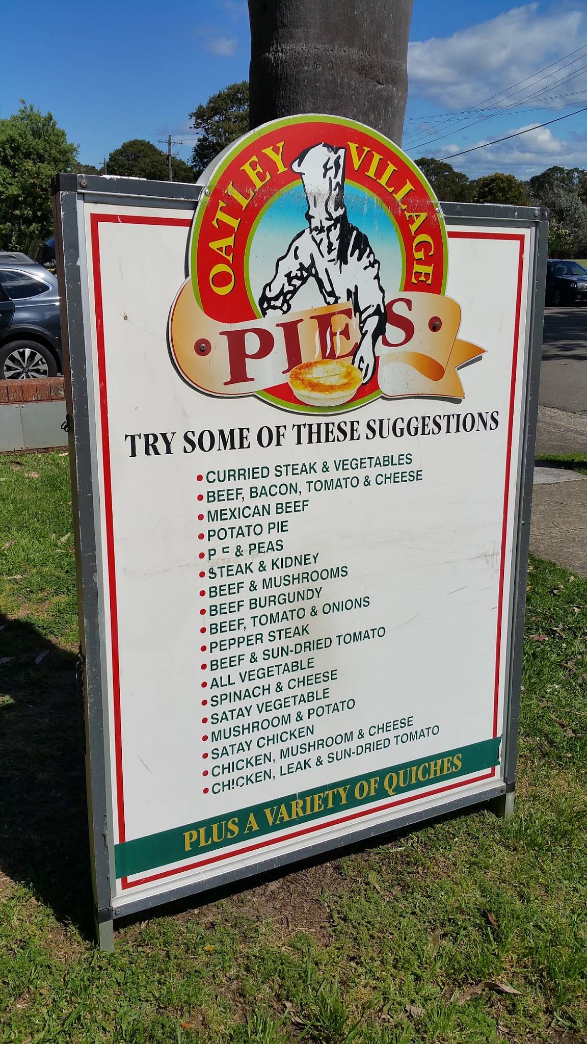 Menu at Oatley Village Pie Shop restaurant, Oatley