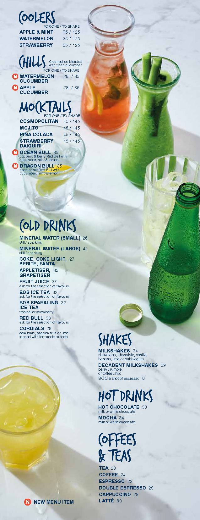Menu at Ocean Basket restaurant, Cape Town, Kenilworth Centre