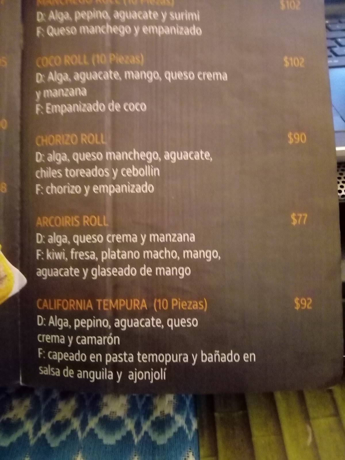 Carta del restaurante Okashi Sushi & Buffet, Heroica Puebla del Zaragoza