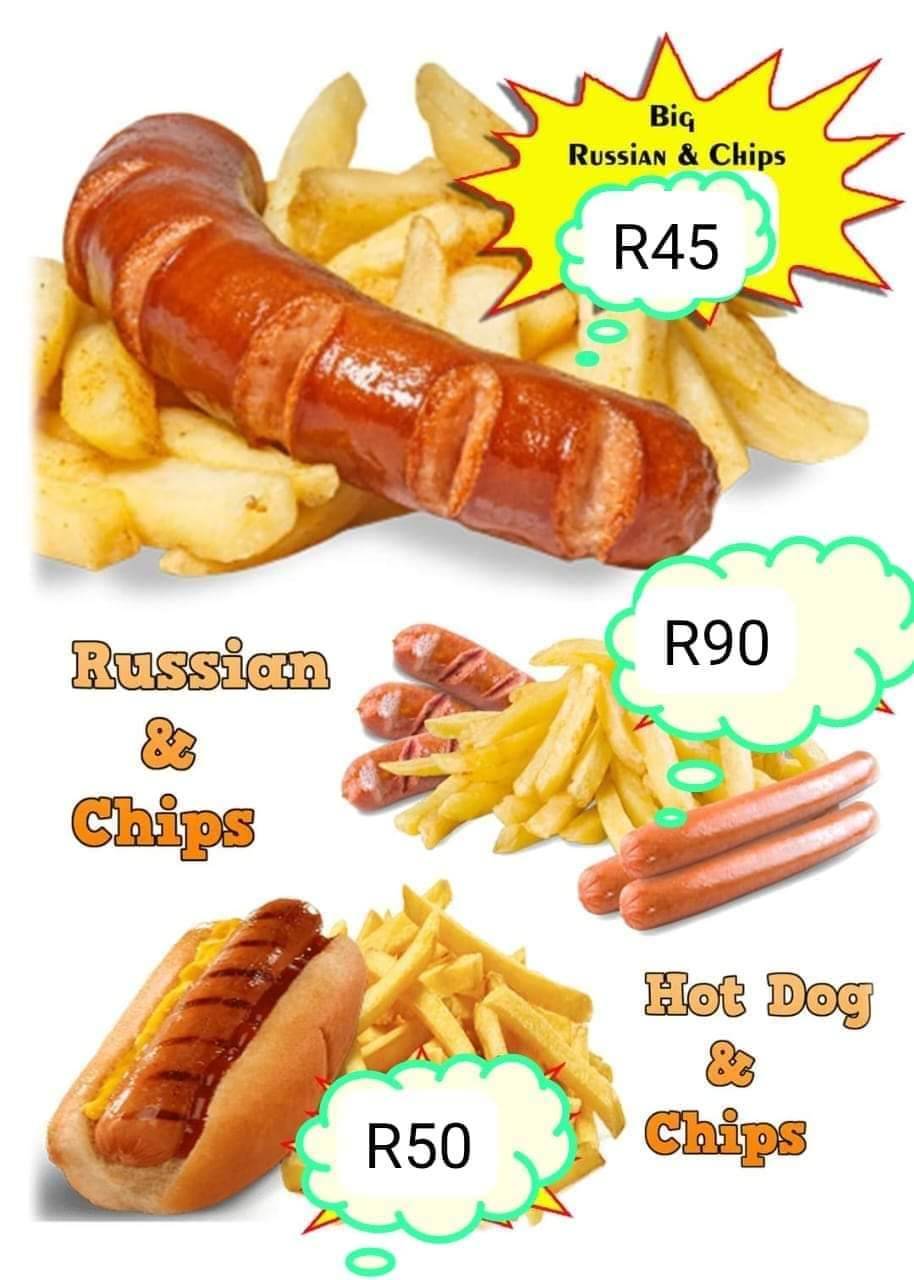 Menu at Open ocean fish and chips halal restaurant, Langebaan