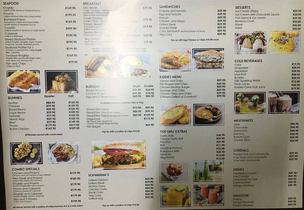 Menu at Oriental Restaurant Galleria Mall, Amanzimtoti