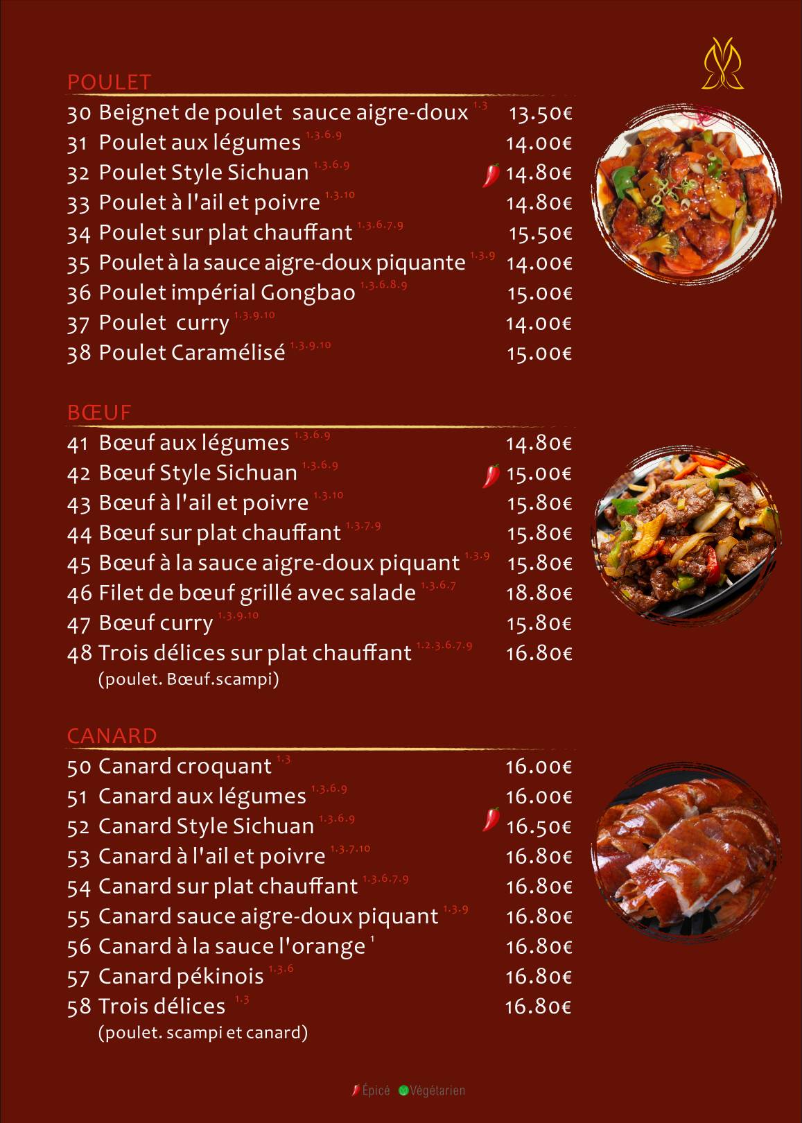 Speisekarte von Restaurant Papillon, Colmar-Berg