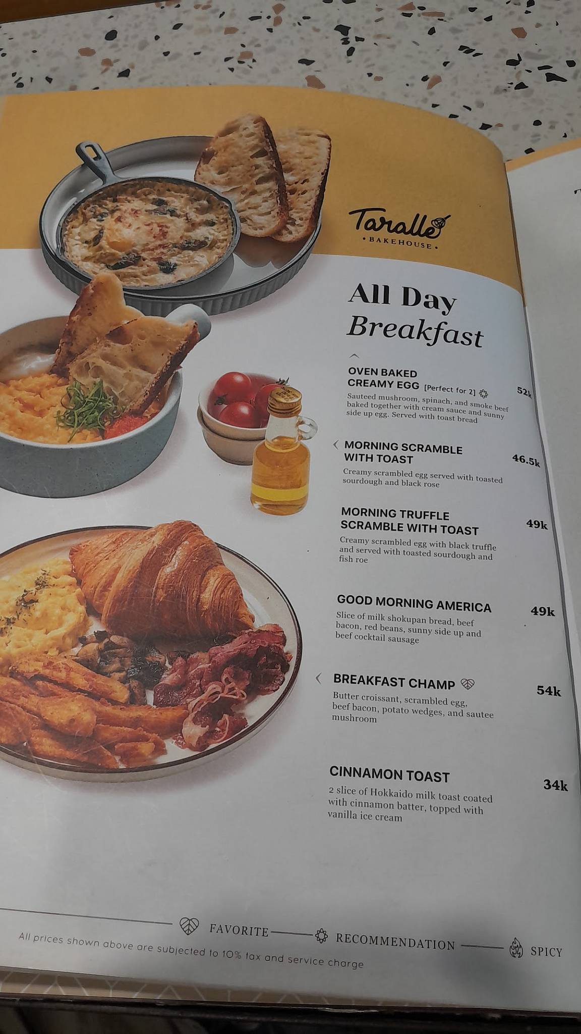 Menu at Paskal 219 restaurant, Bandung