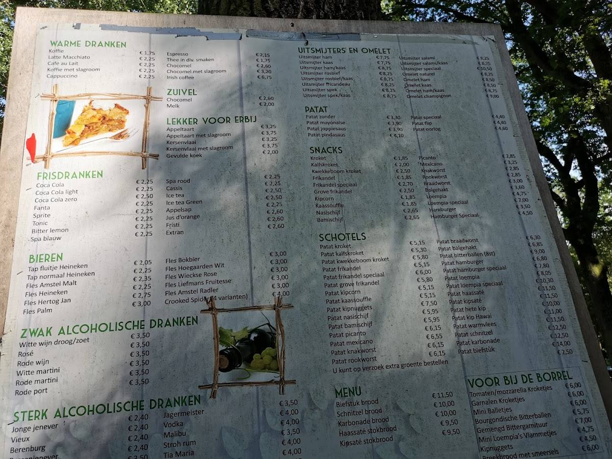 Speisekarte von Pavilion 'de Klip', Wassenaar
