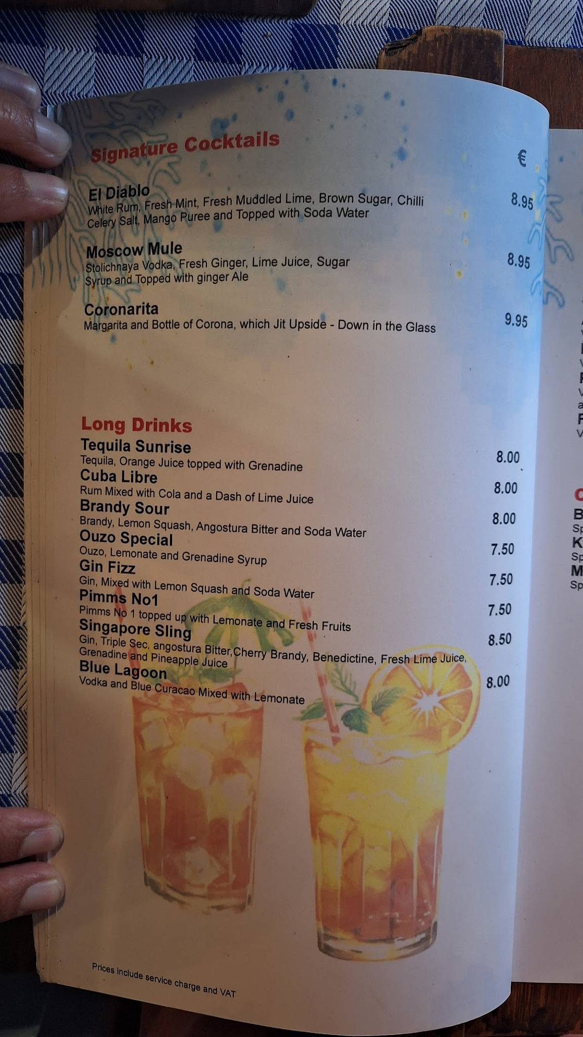 Menu au Pelican Restaurant, Paphos, At the Paphos Harbour