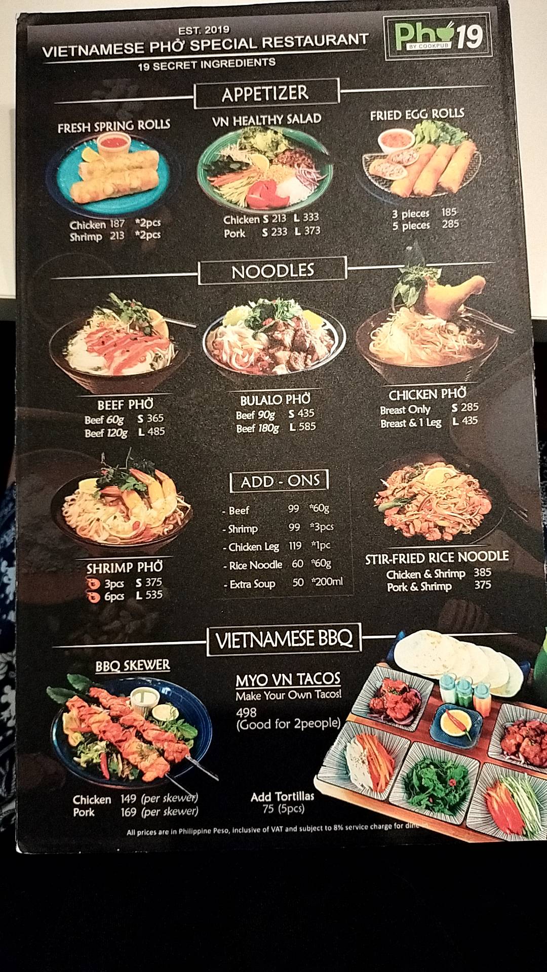 Carta del restaurante Pho19 - Mactan 포19 막탄점, Lapulapu