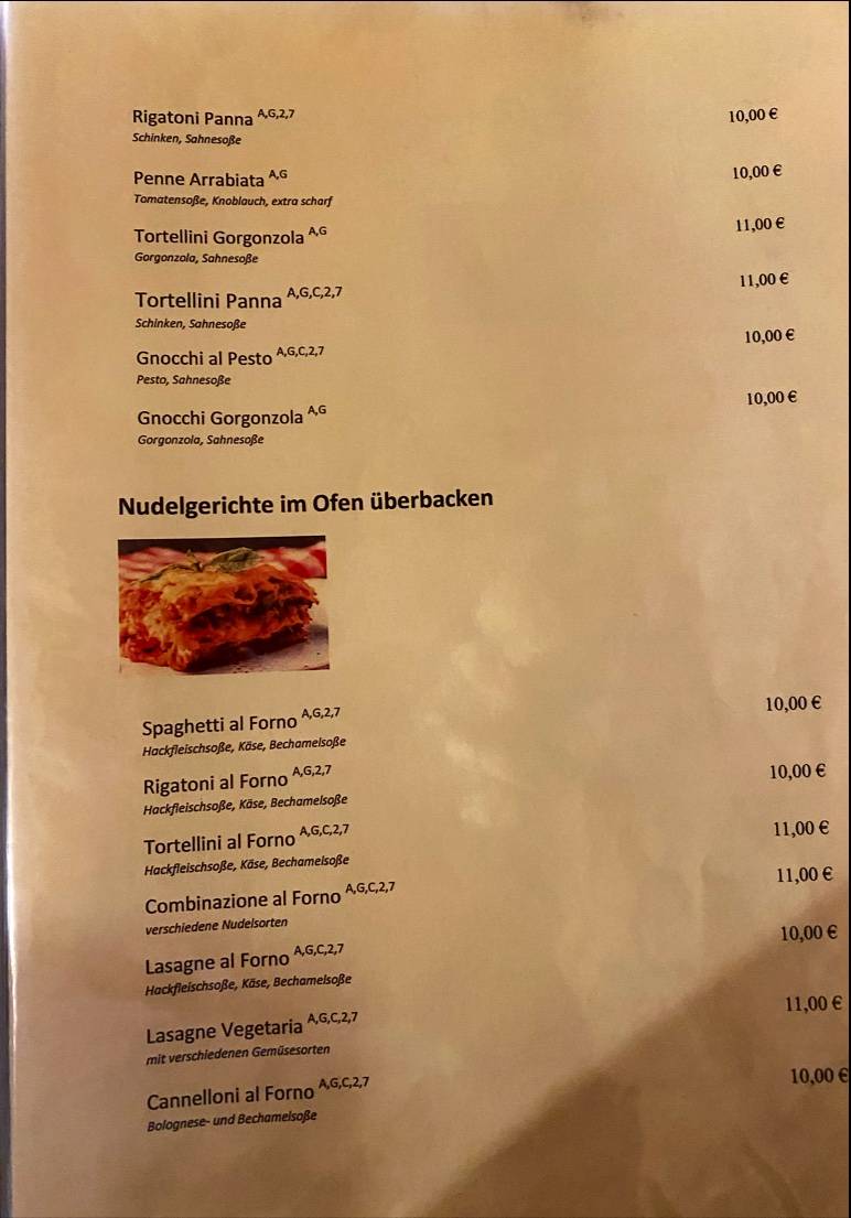 Speisekarte von Pizzeria Da Paolo, Neunkirchen, Beim Wallratsroth 13
