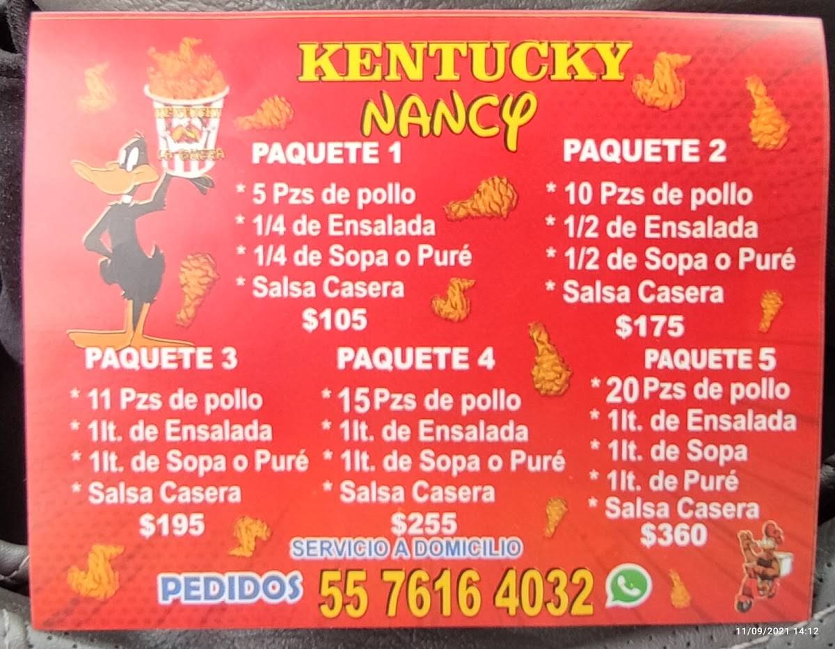 Carta del restaurante Pollo estilo Kentucky Nancy, Nezahualcóyotl