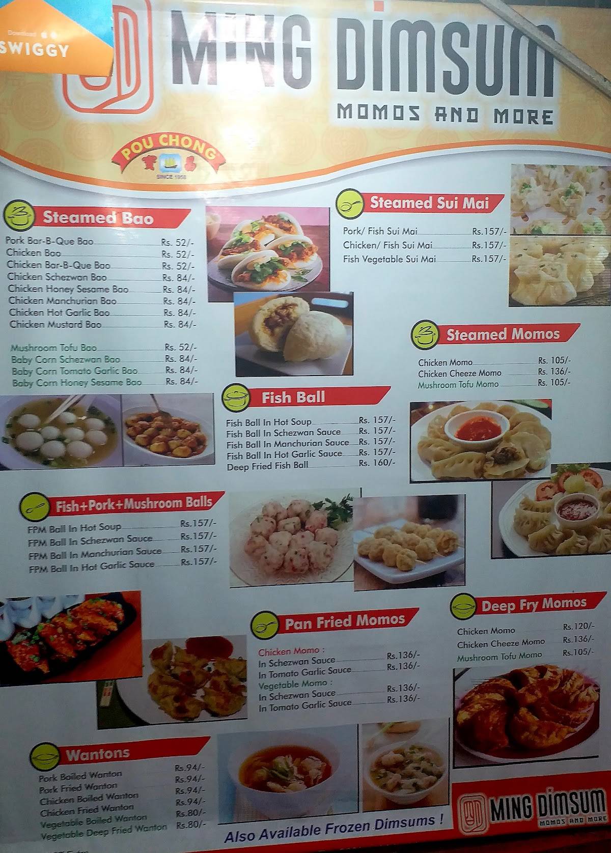 Menu at Pou Chong Ming Dimsum, Kolkata, b 200