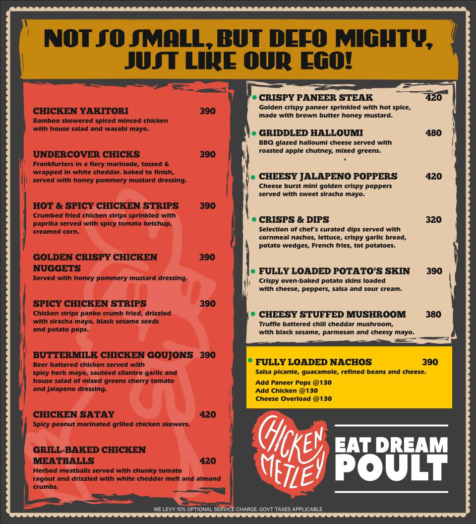 Menu at Poult, Mumbai