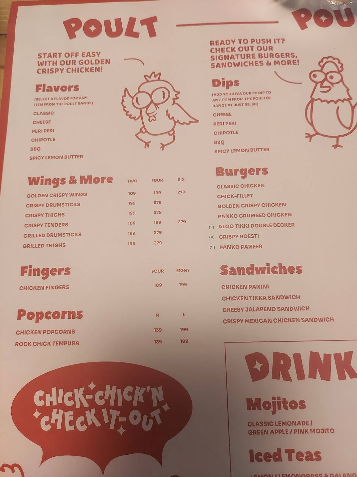 Menu at Poult, Mumbai