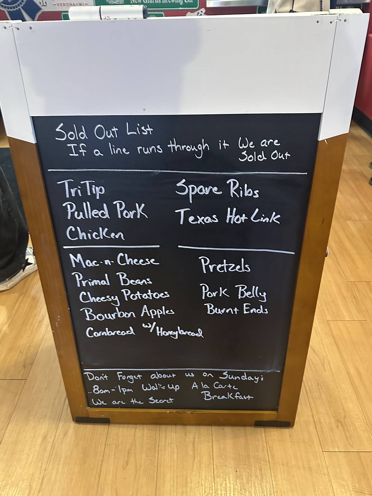 Menu at Primal 'Cue Barbecue Joint and Catering, Sun Prairie