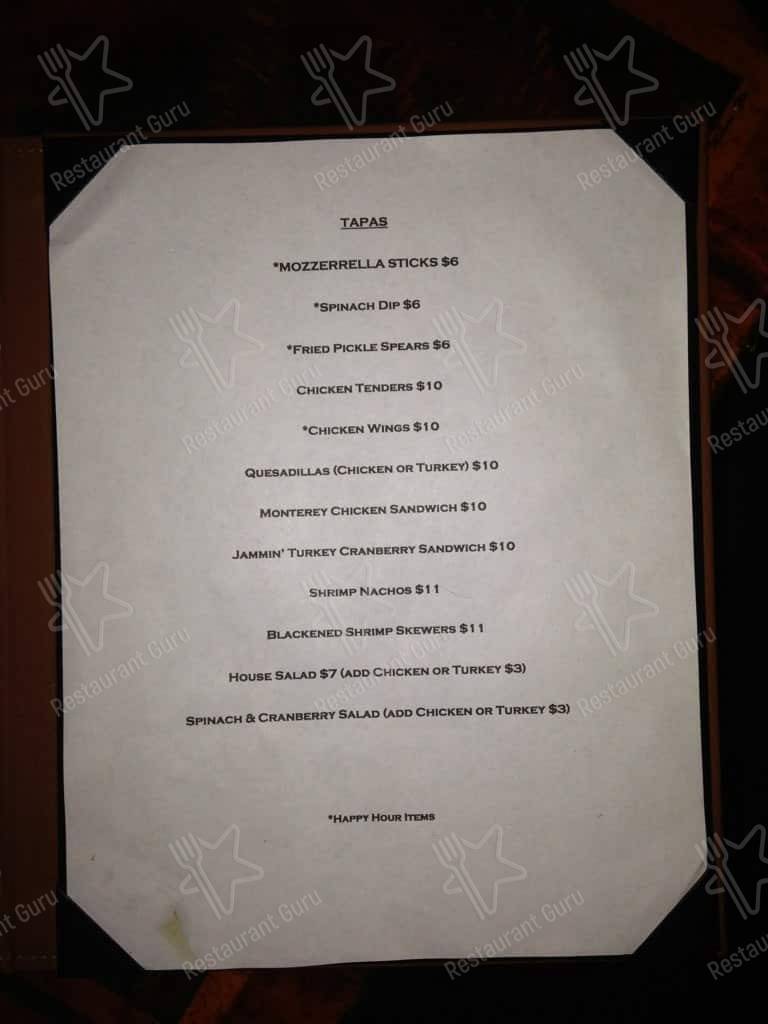 Menu at Prohibition, Memphis, 94 S Front St
