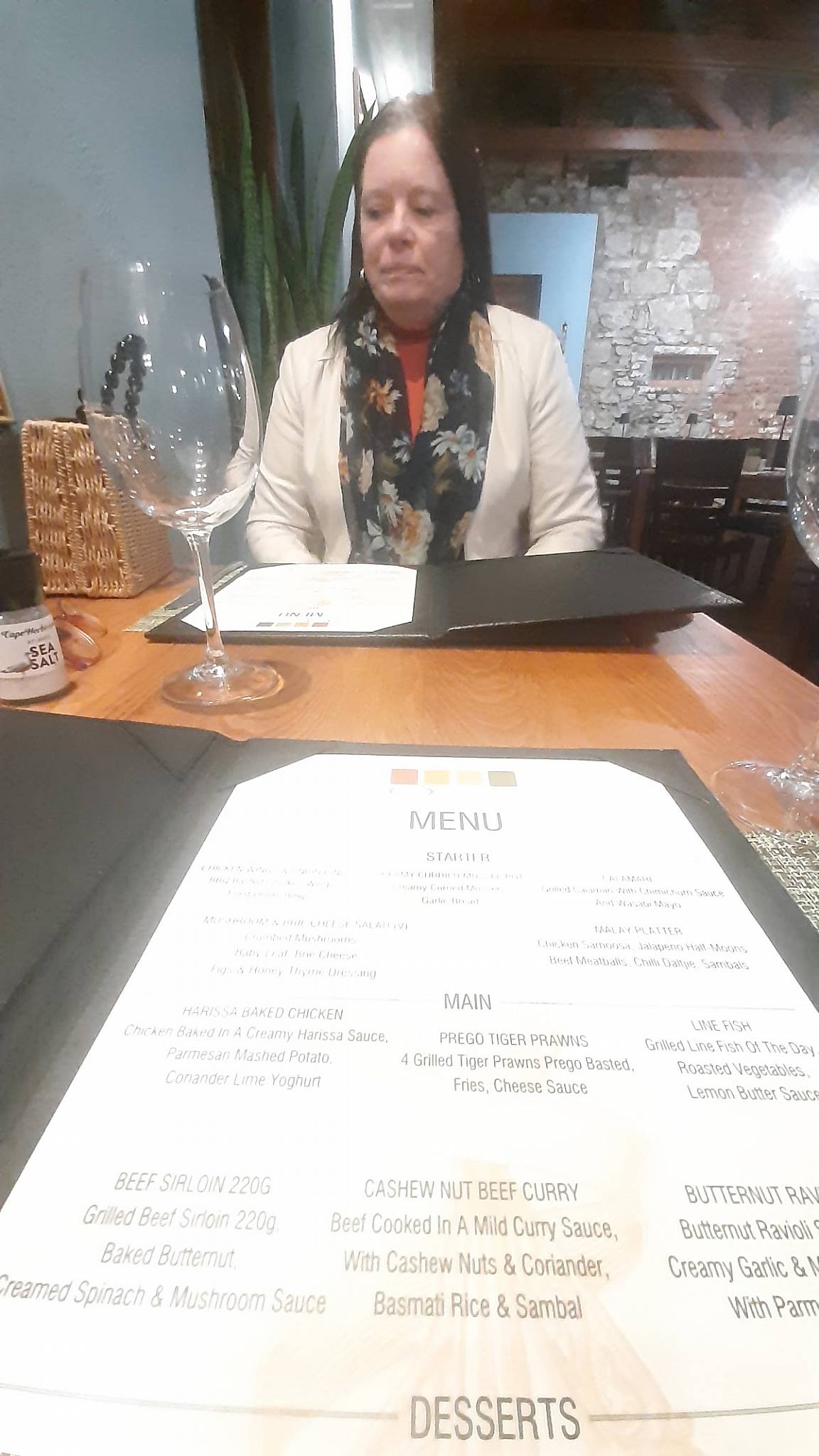 Menu at Quarter Kitchen Restaurant, Cape Town