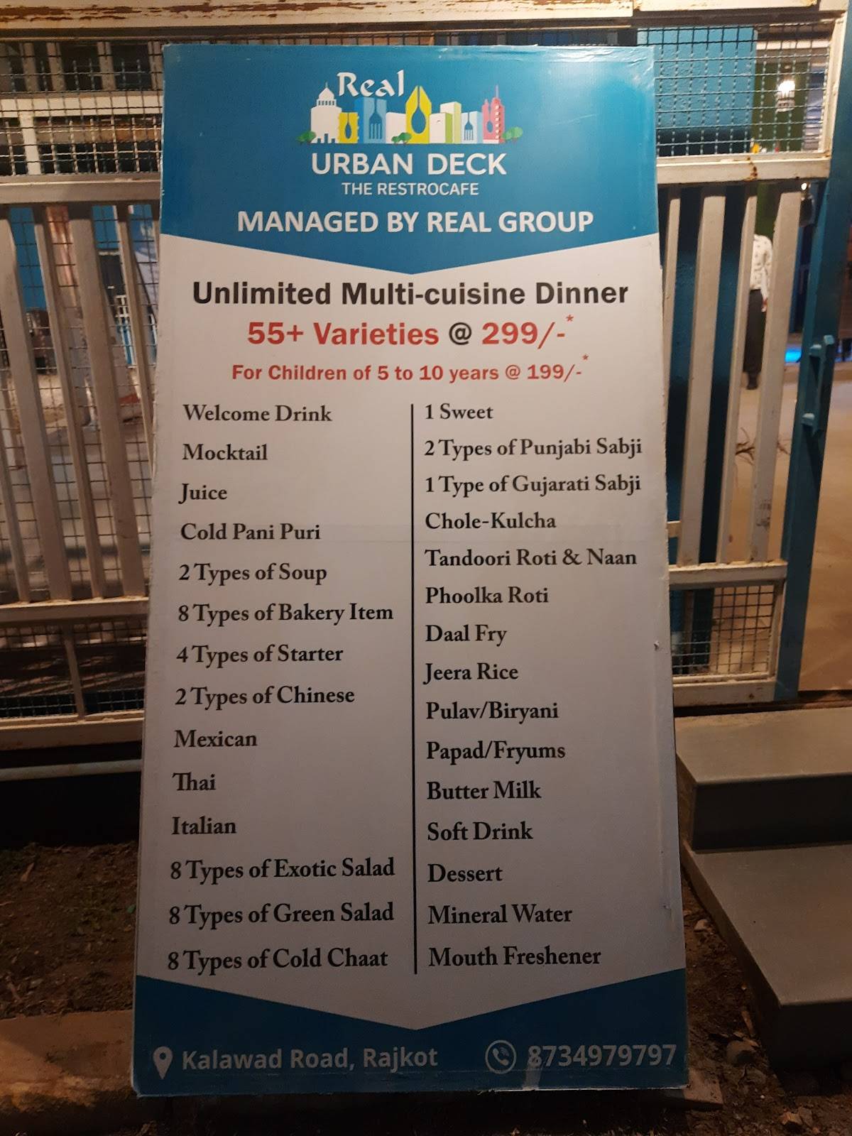 Menu at REAL URBAN DECK THE RESTRO CAFE, Rajkot