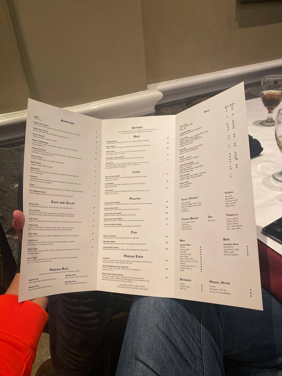 Menu at Raffi's Place restaurant, Glendale