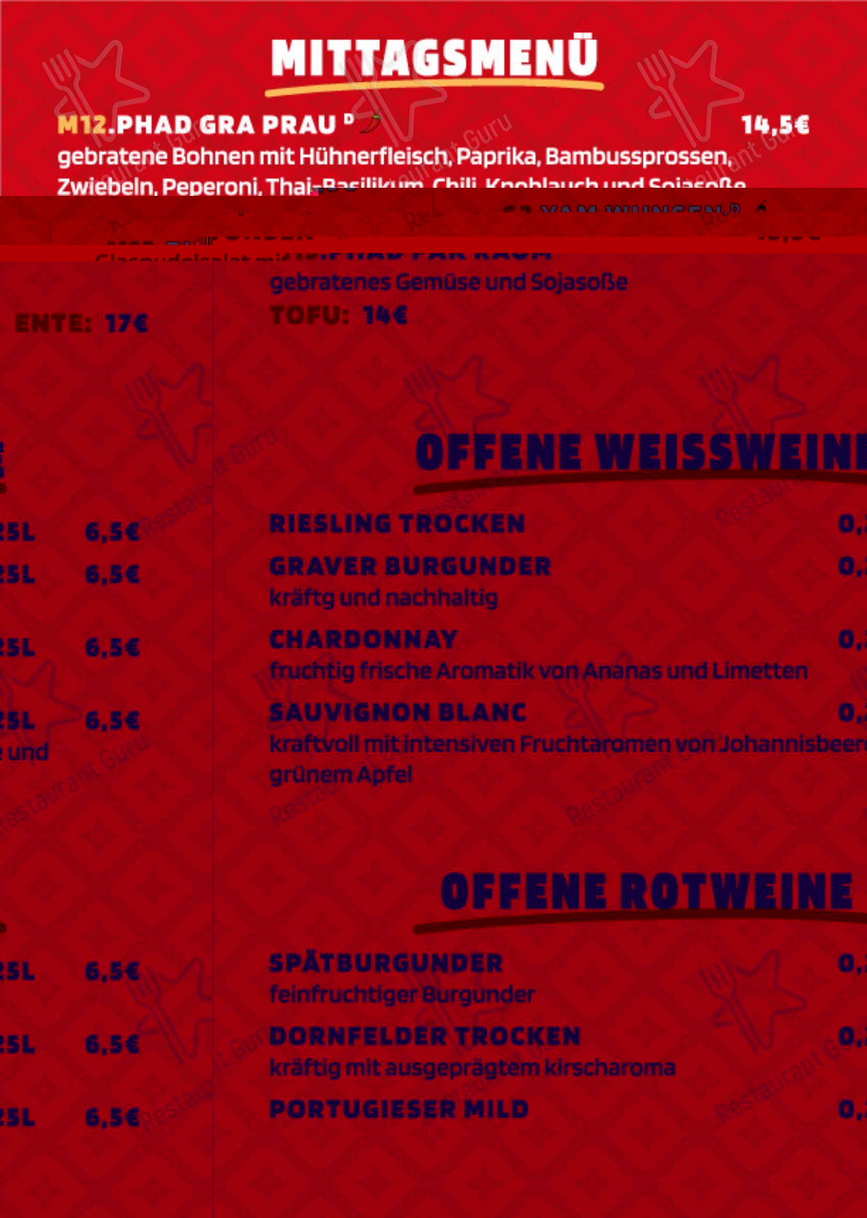 Speisekarte von Raks Thai Originales Thairestaurant, Bad Vilbel