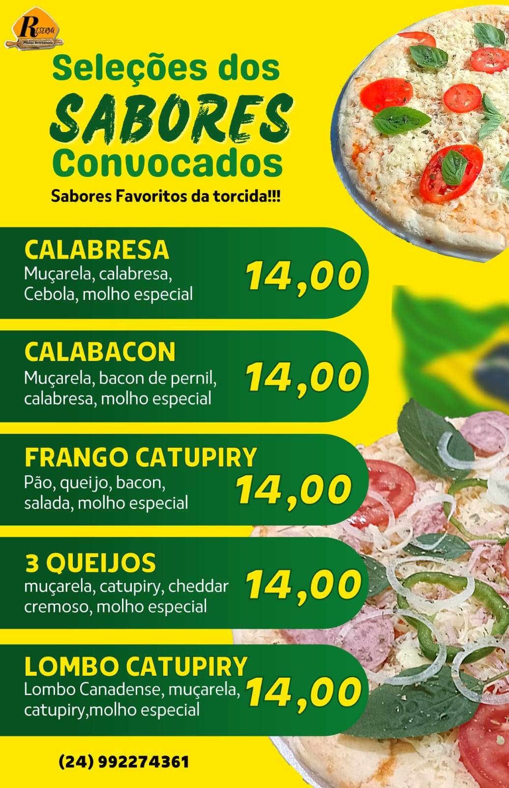 Carta del restaurante Reserva Pizzas Artesanais PRÉ ASSADAS, Vassouras