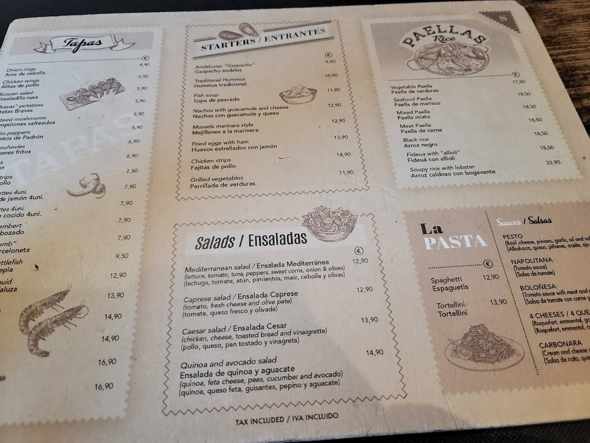 Menu at Restaurant Central Rambla 26 BARCELONA, Barcelona