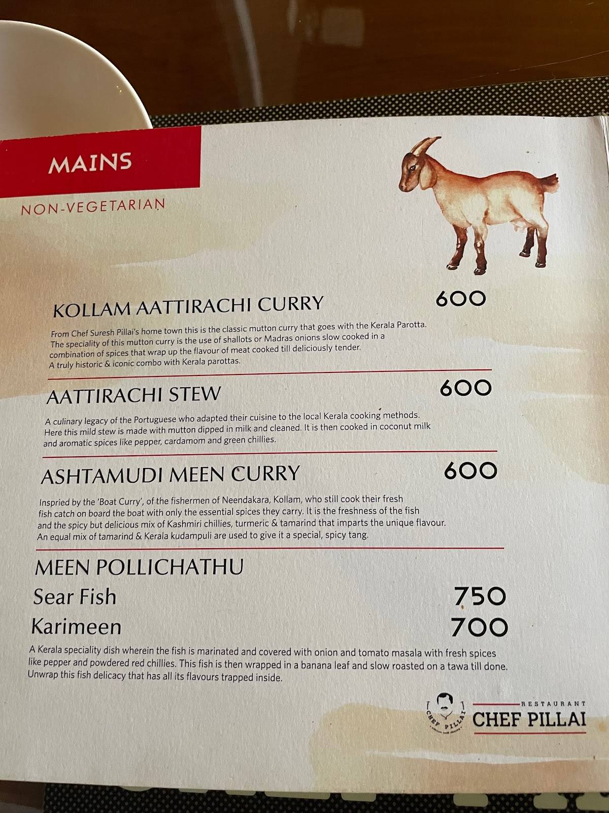 Menu at Restaurant Chef Pillai, Bengaluru