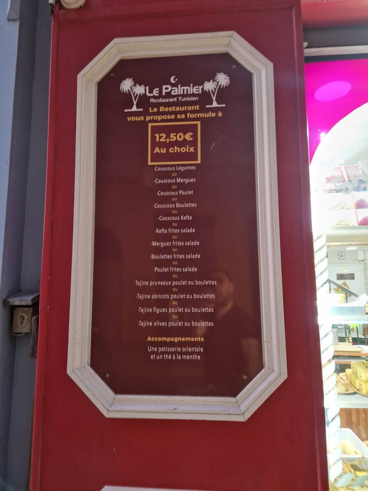 Menu au Restaurant Le Palmier, Marseille, 42 Rue Vacon