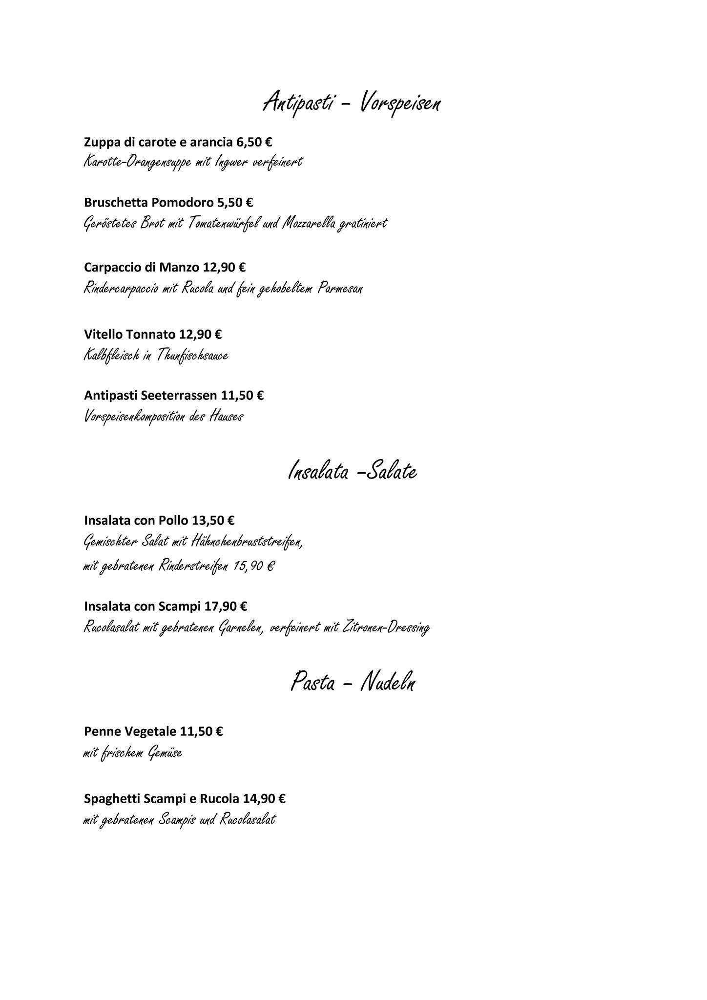 Speisekarte von NOMA BEACH & Eventlocation restaurant, Northeim