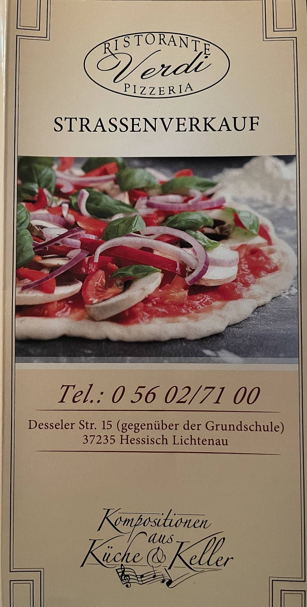 Speisekarte von Restaurante Verdi, Hessisch Lichtenau